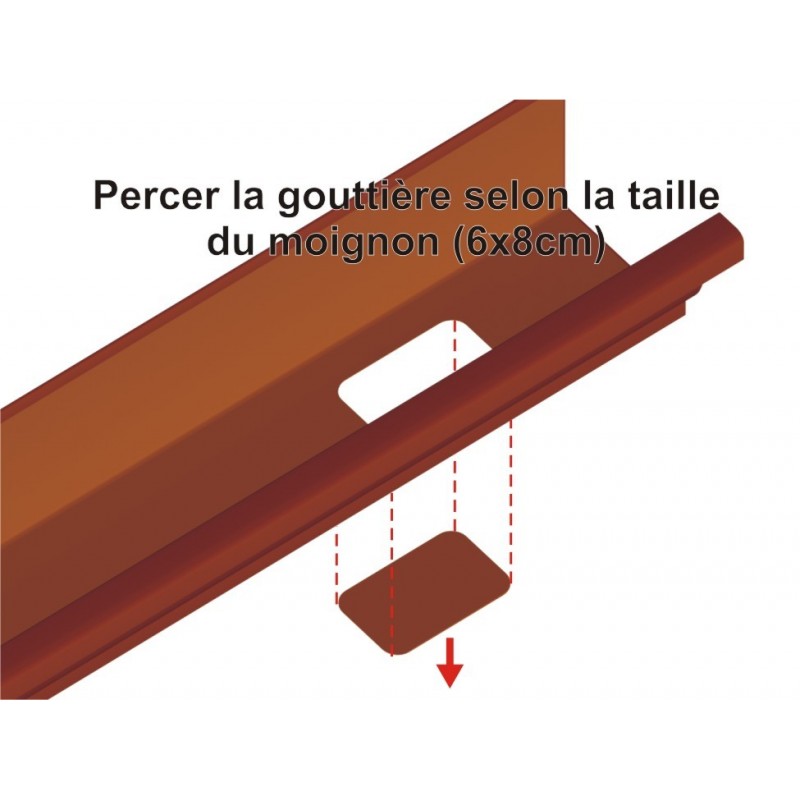 Moignon Rectangulaire Aluminium 60 x 80 mm | GOUTTIERE ONLINE