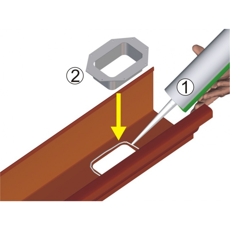 Moignon Rectangulaire Aluminium 60 x 80 mm | GOUTTIERE ONLINE